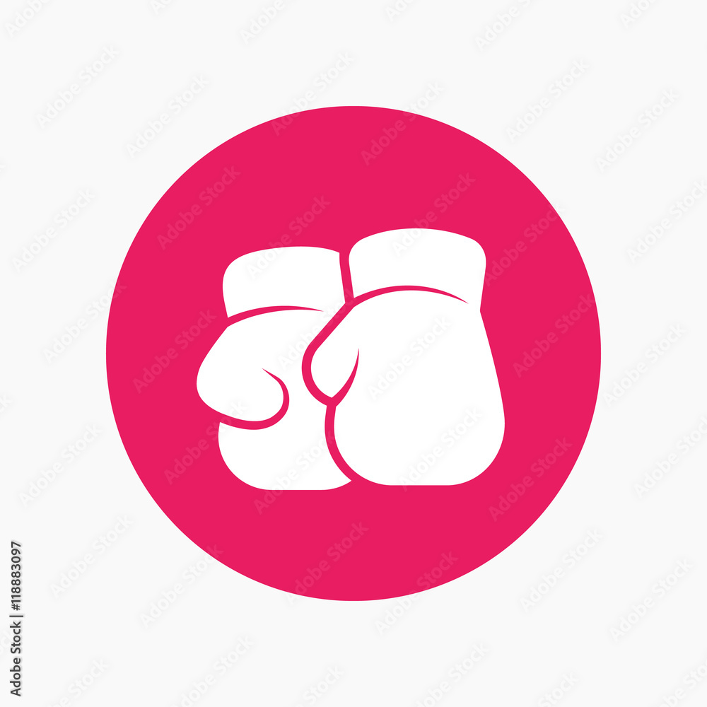 Boxing icon, round pictogram, vector illustration Stock Vector | Adobe ...