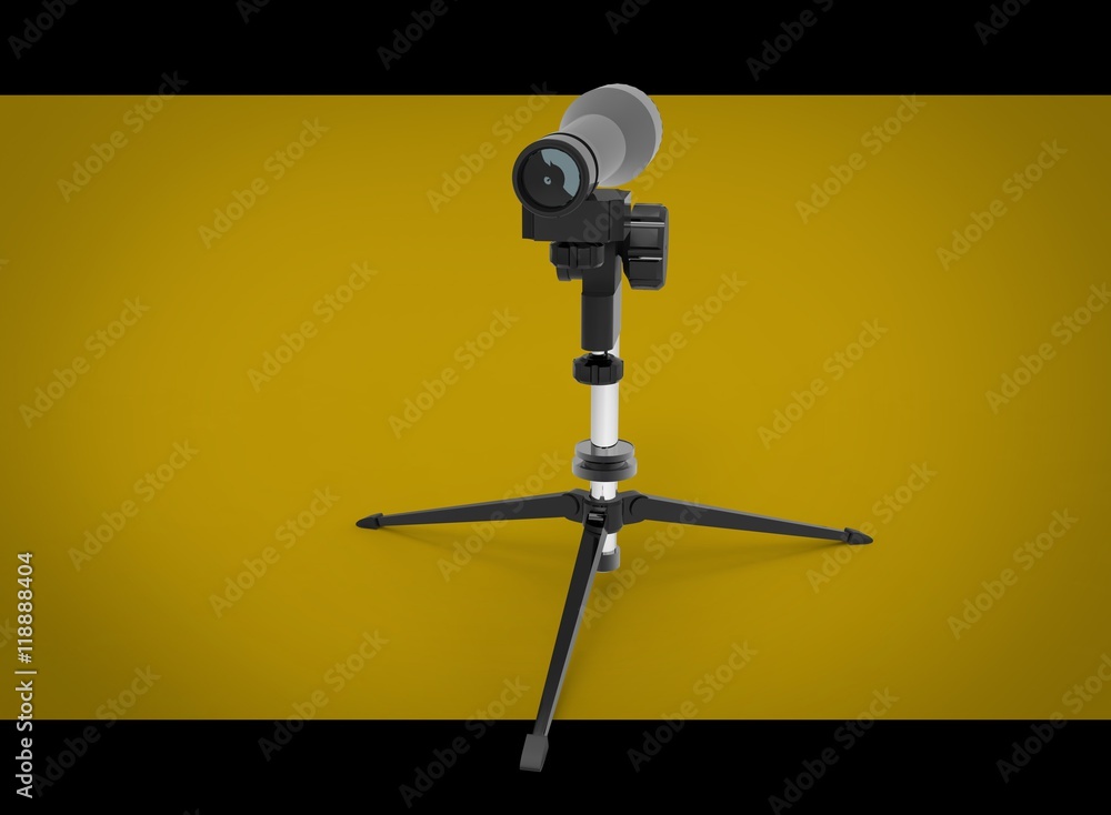 3d illustration of US Military M24 Sniper Spotter Scope. yellow ...