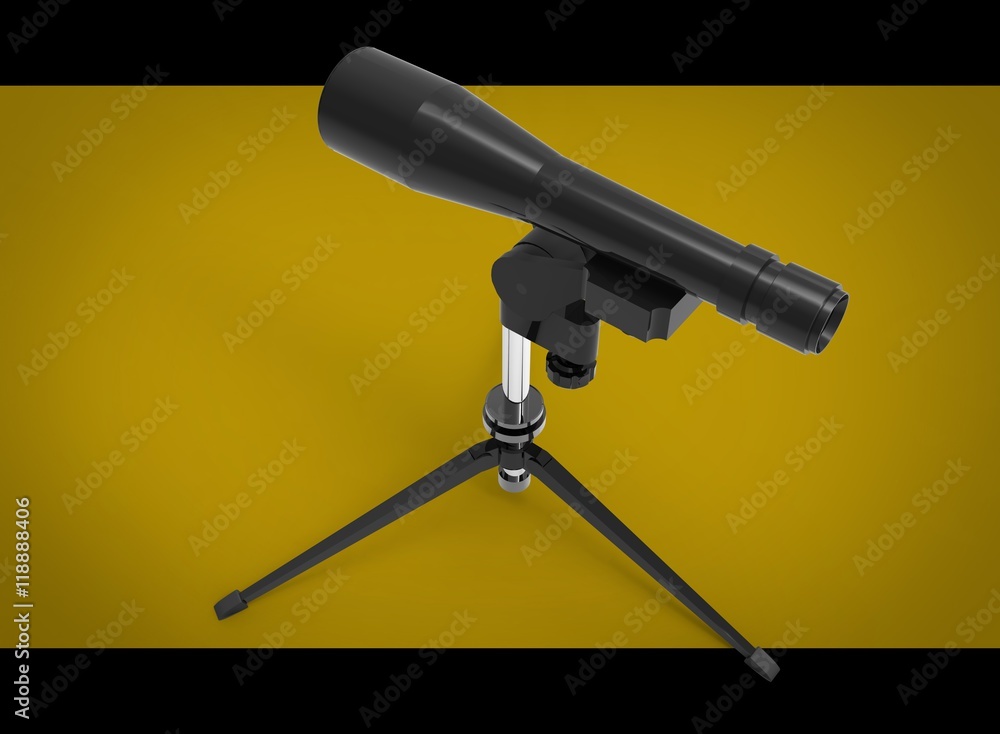 3d illustration of US Military M24 Sniper Spotter Scope. yellow ...
