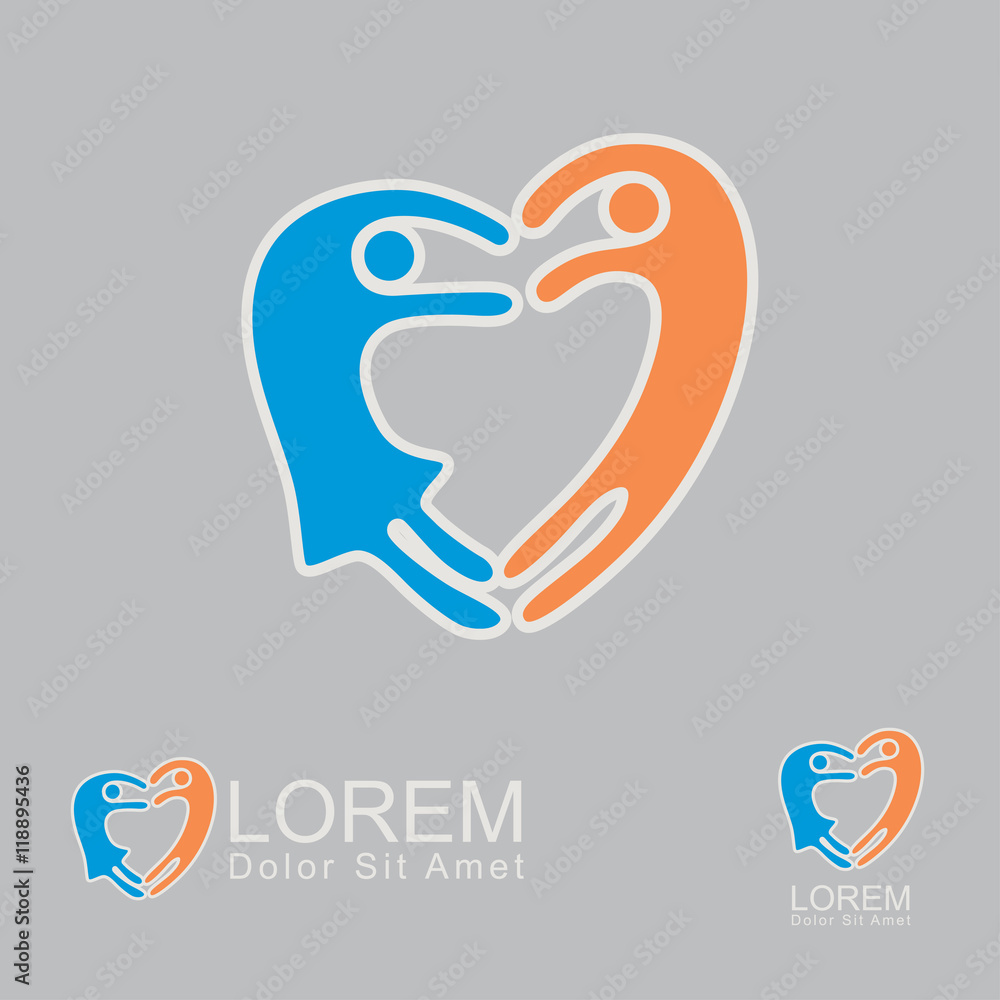 Happy Couple Logo Stock Vector | Adobe Stock