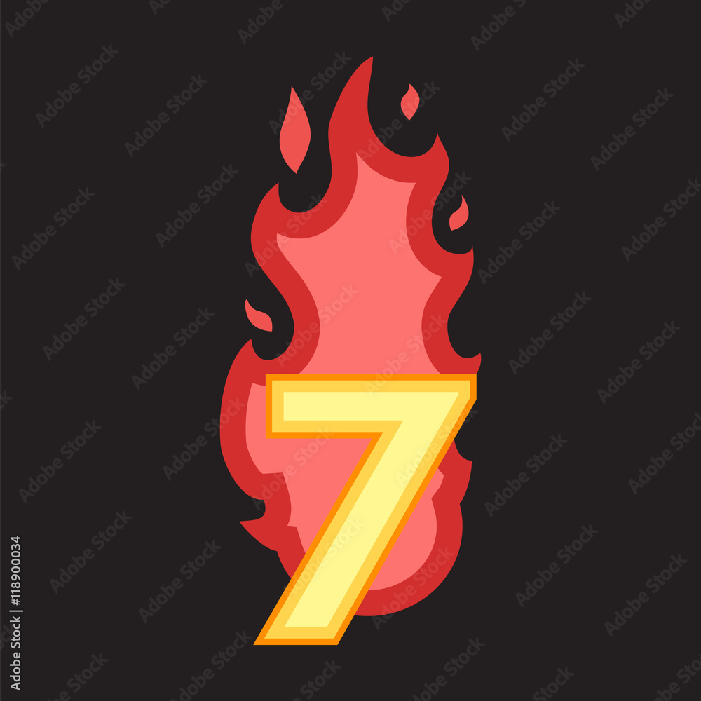 Vetor de Flaming Number seven do Stock | Adobe Stock