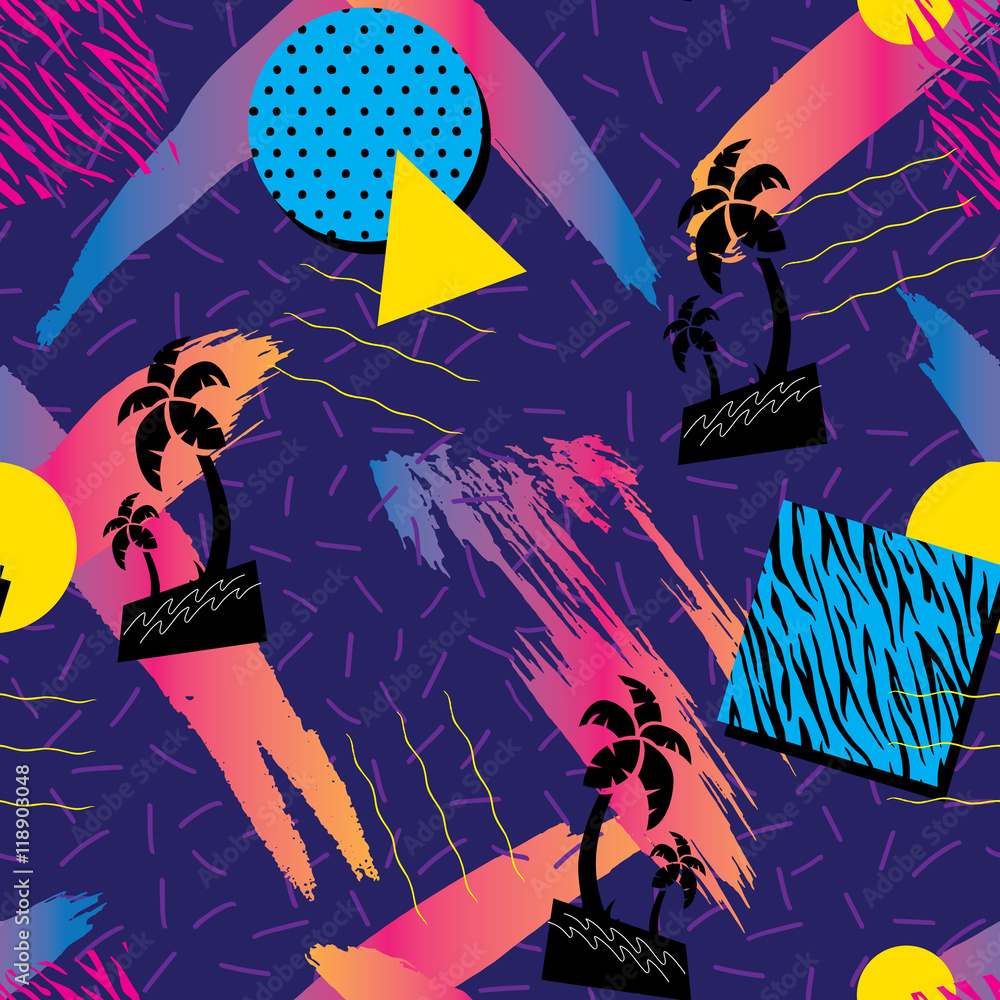 Retro 1980s Pattern Stock Vector | Adobe Stock