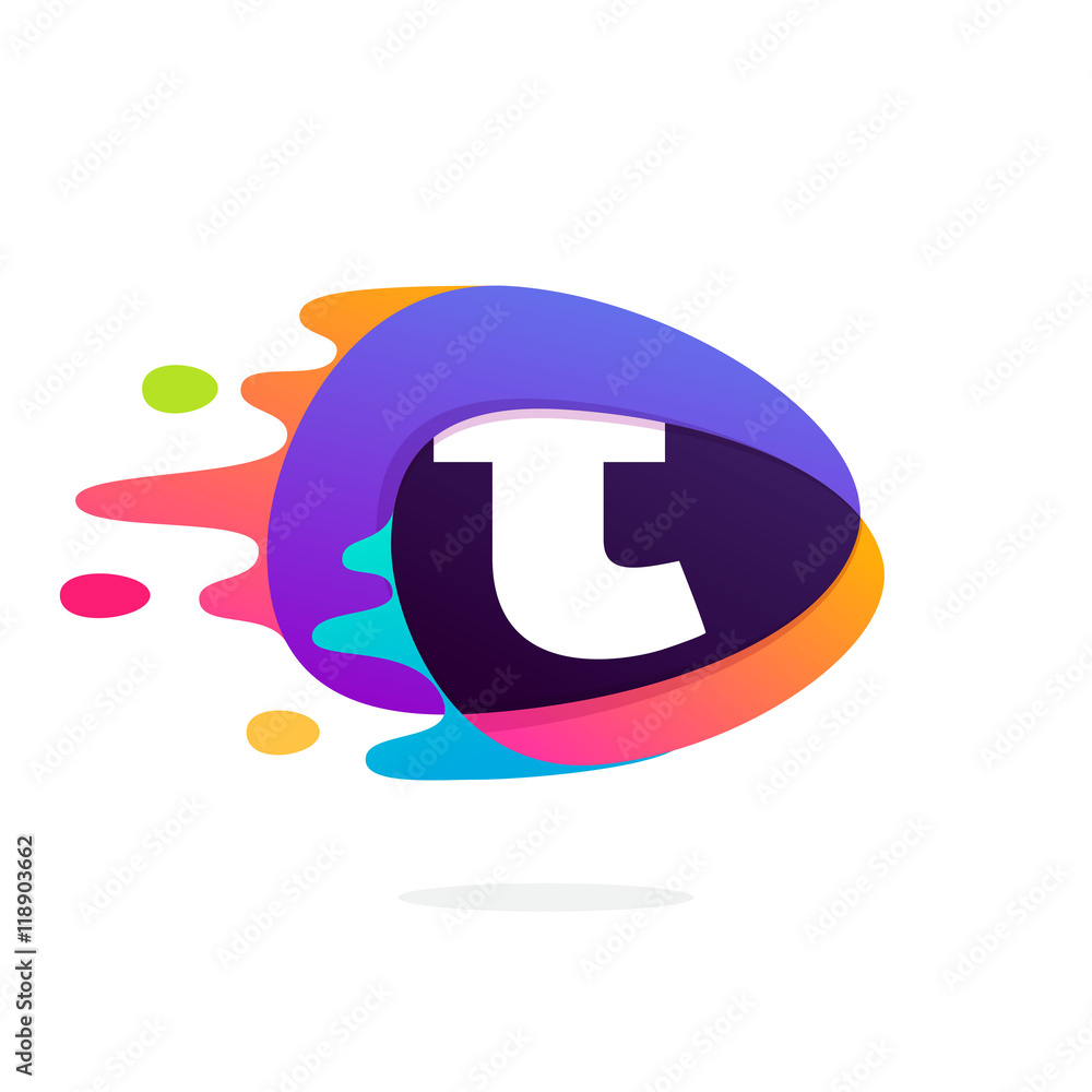 Letter T logo in triangle intersection icon with fast speed line Stock ...