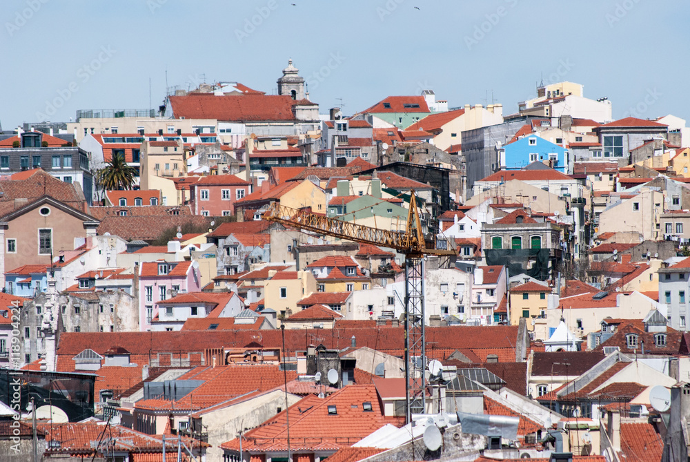 Colorful European favelas in Lisbon Portugal Stock-Foto | Adobe Stock