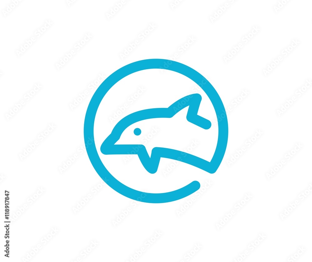 Dolphin logo Stock Vector | Adobe Stock
