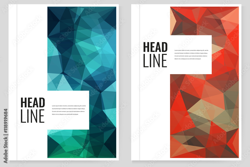 Abstract Triangle Brochure Flyer design template in A4 size. Vector ...