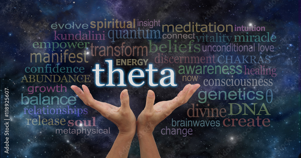 Theta Brainwaves Meditation Word Cloud - female hands reaching up to ...