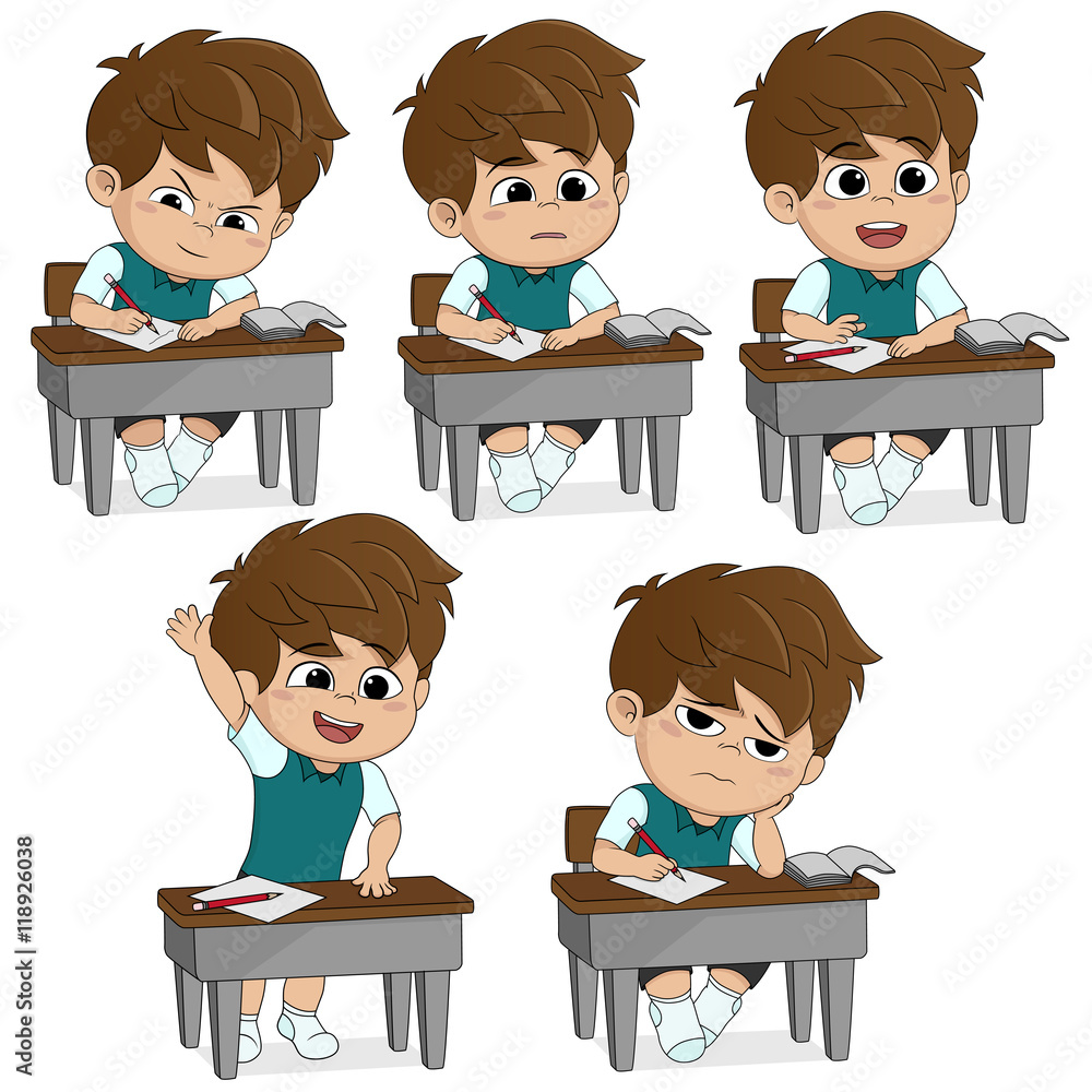 All of kids different pose about learning.back to school. Stock Vector ...