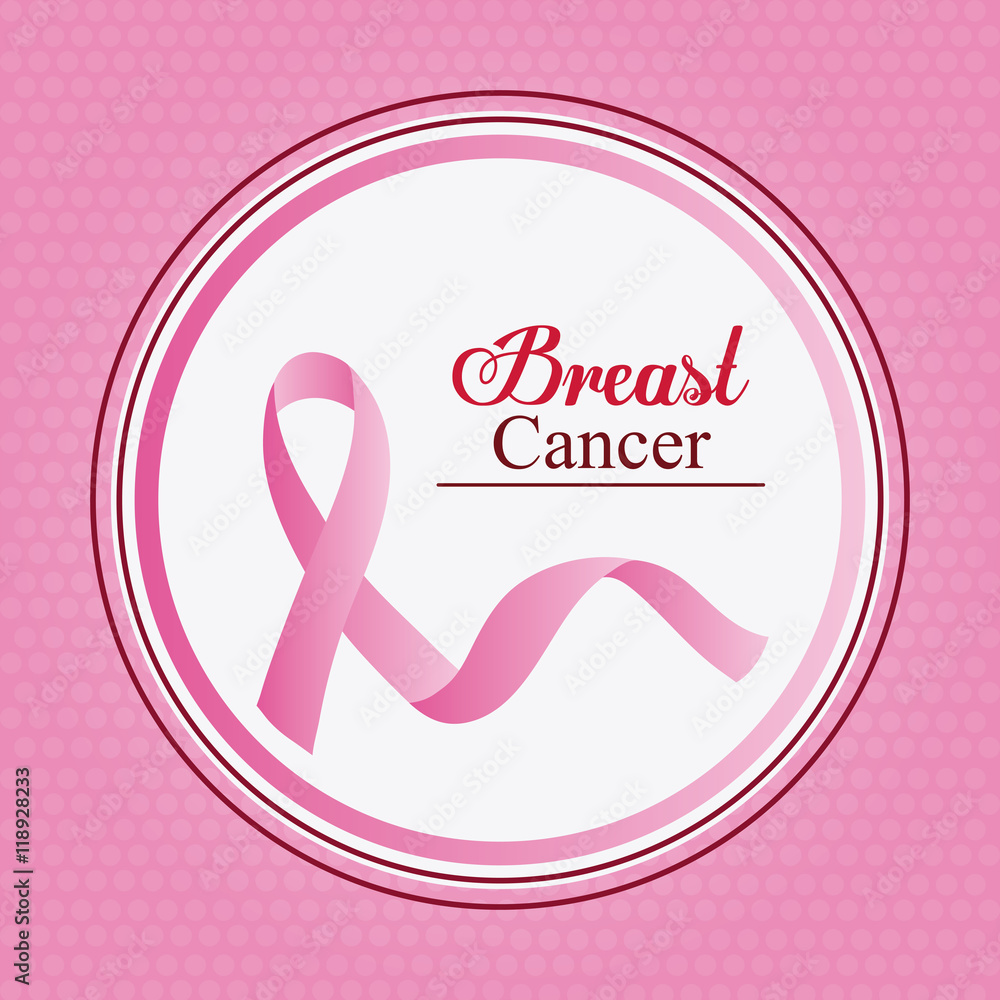 ribbon seal stamp breart cancer awareness campaign foundation icon ...