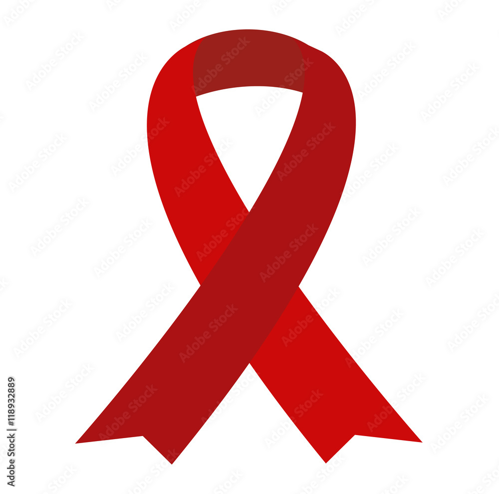 Breast cancer ribbon on white background. Vector care ribbon icon ...