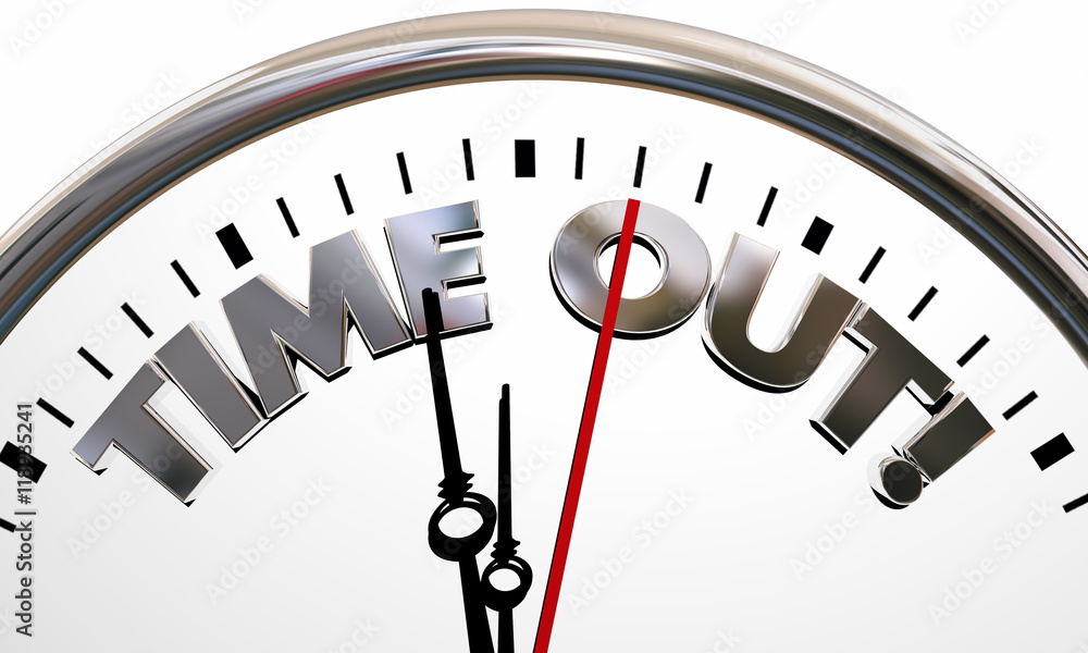 Time Out Pause Break Intermission Rest Clock Words 3d Illustrati Stock ...