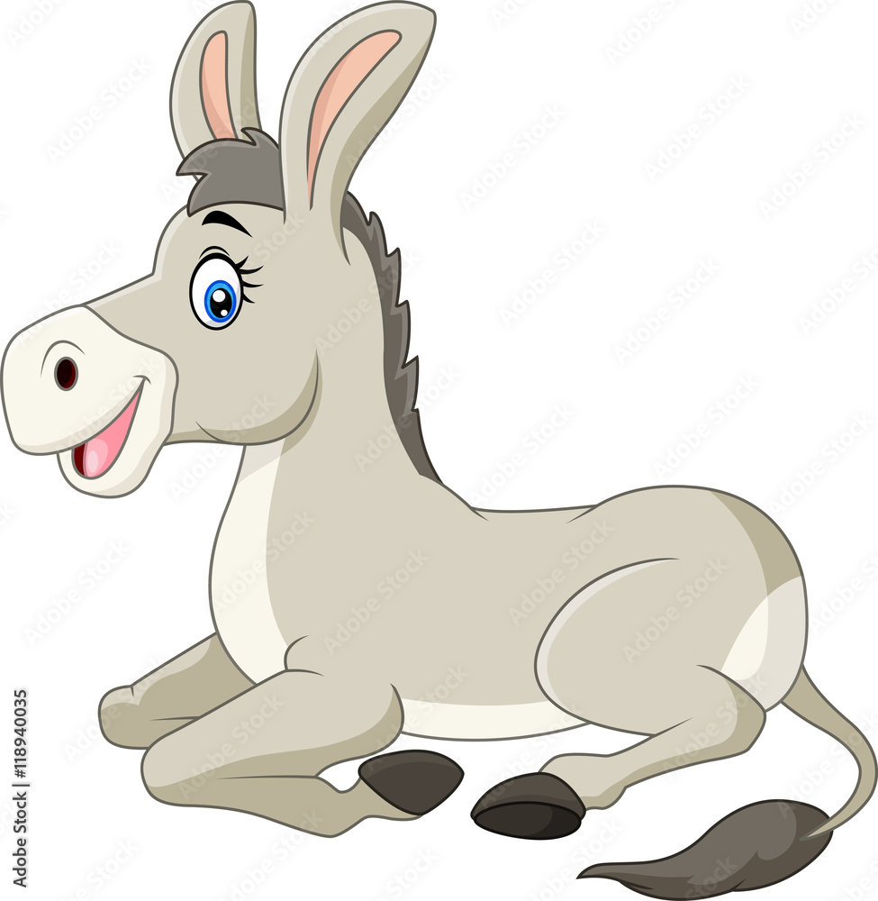Happy donkey cartoon Stock Vector | Adobe Stock