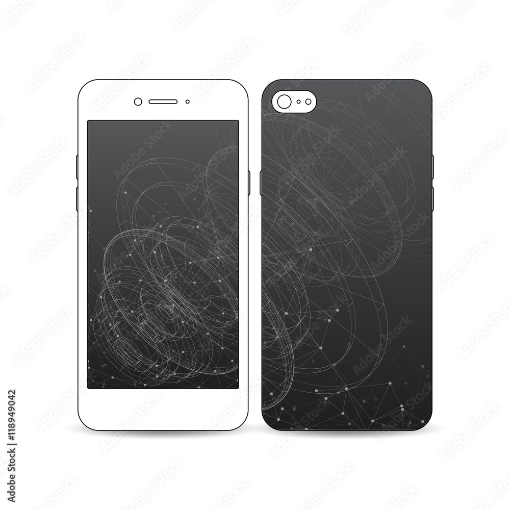 Mobile smartphone with an example of the screen and cover design ...