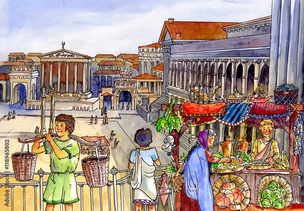 Marktplatz, Forum Romanum Stock Illustration | Adobe Stock