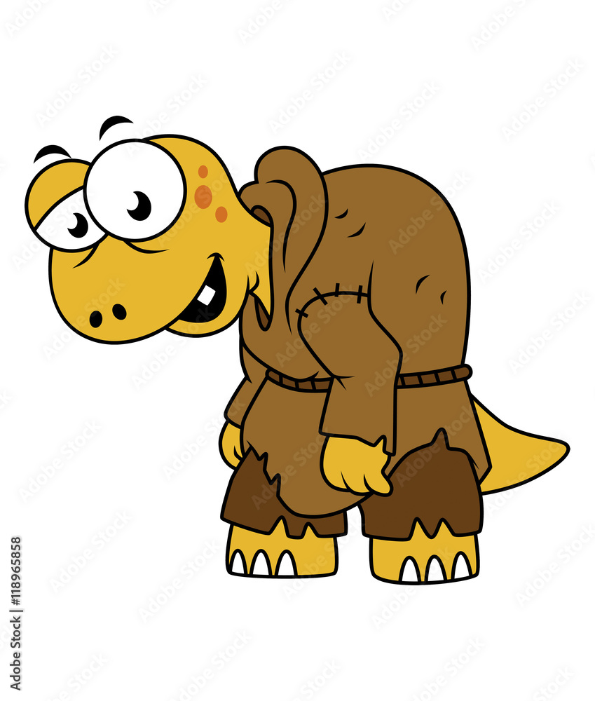 Cartoon illustration of a dinosaur hunchback. Stock Illustration ...