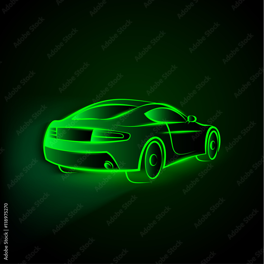 Neon Black Car