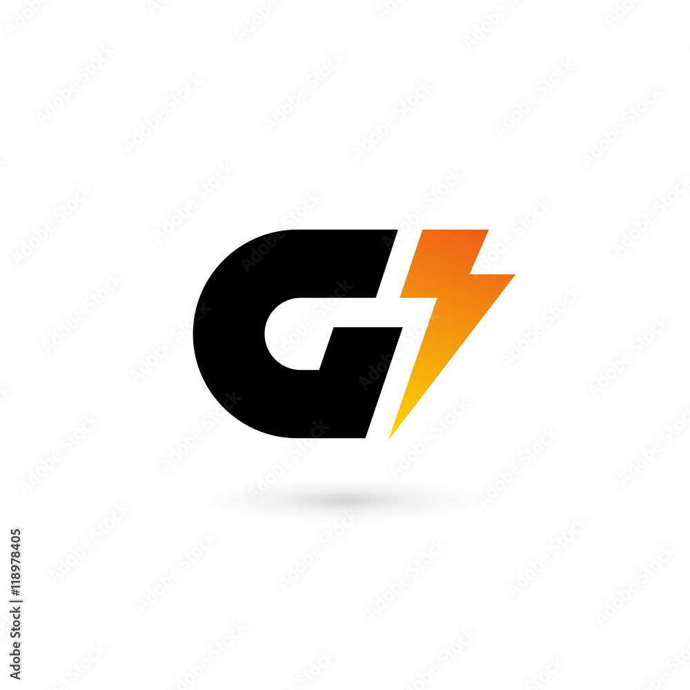 Letter G lightning logo icon design template elements Stock Vector ...