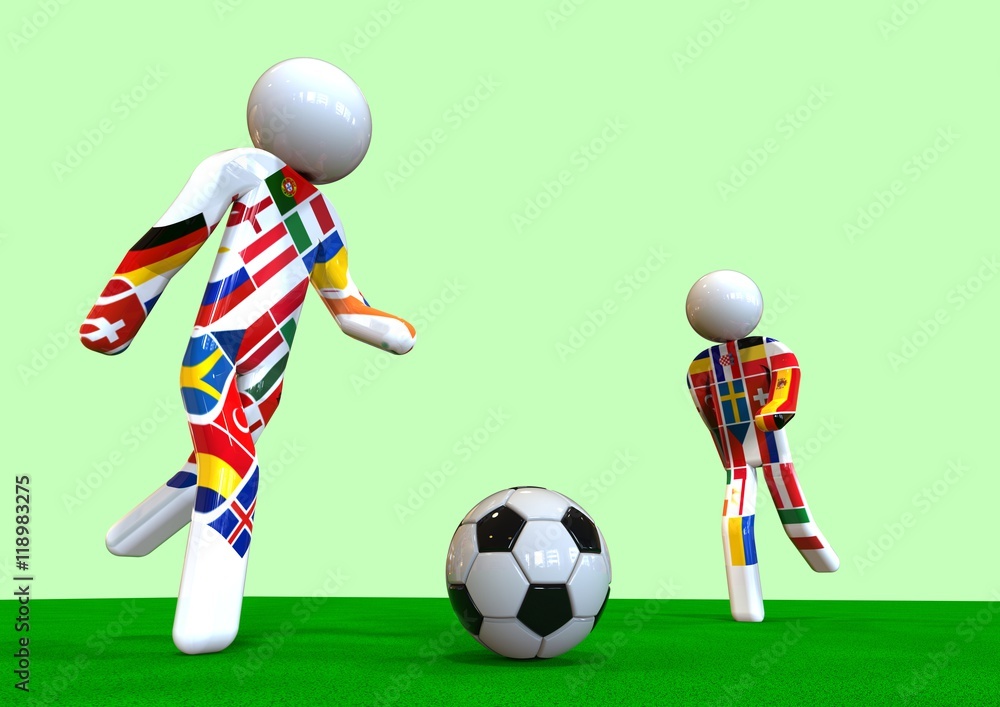 Football concept / 3D render image representing football Stock ...