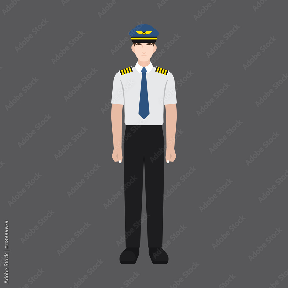 A male avatar of professions people. Front view. Full body. Flat style ...