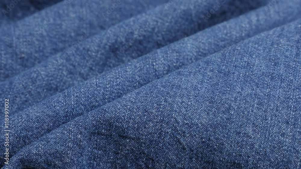 Gathers of dark blue high quality denim fabric details and texture ...