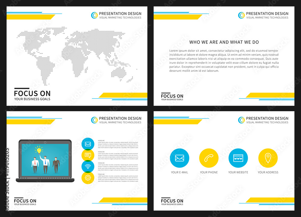 Presentation vector layout for corporate documents, report, business ...