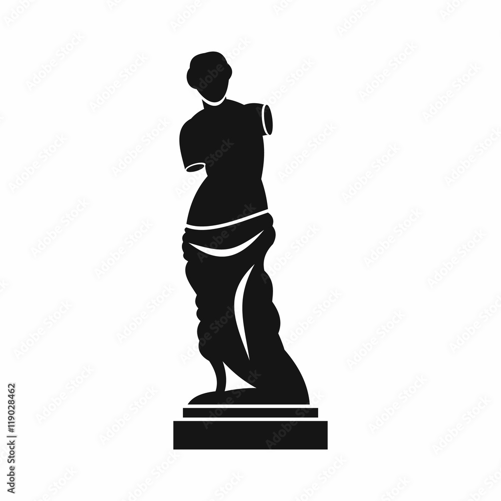 Ancient statue icon in simple style isolated on white background. Art ...
