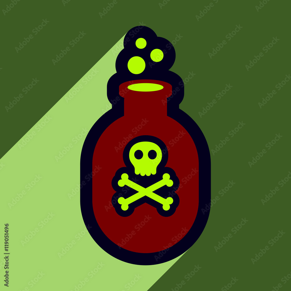 Vetor do Stock: Flat with shadow icon and mobile application potion ...