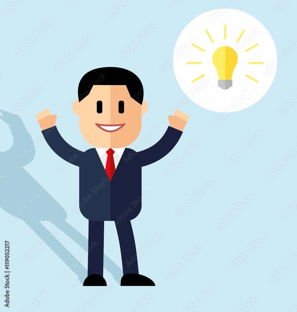 Cartoon man in suit. Concept idea. Vector illustration of a creative ...