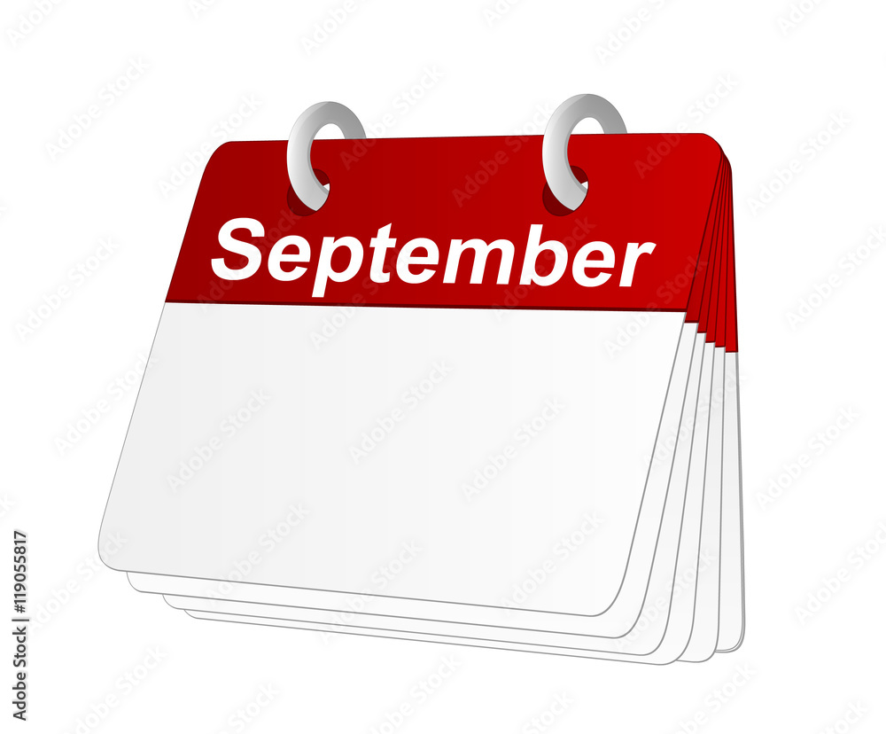 september calendar Stock Illustration | Adobe Stock