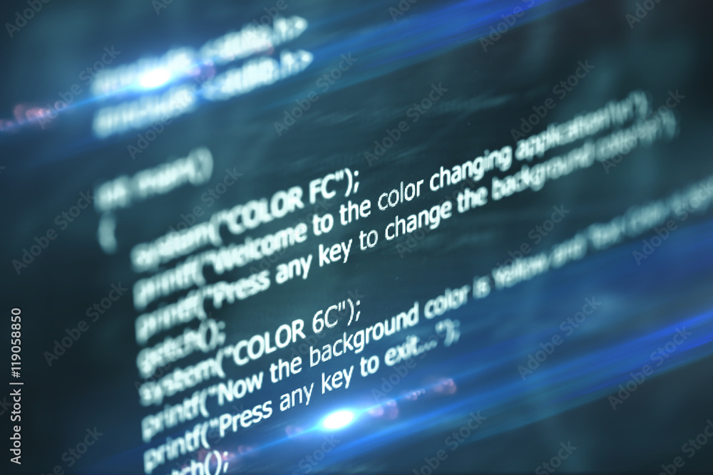 Program code on a dark background Stock Illustration | Adobe Stock