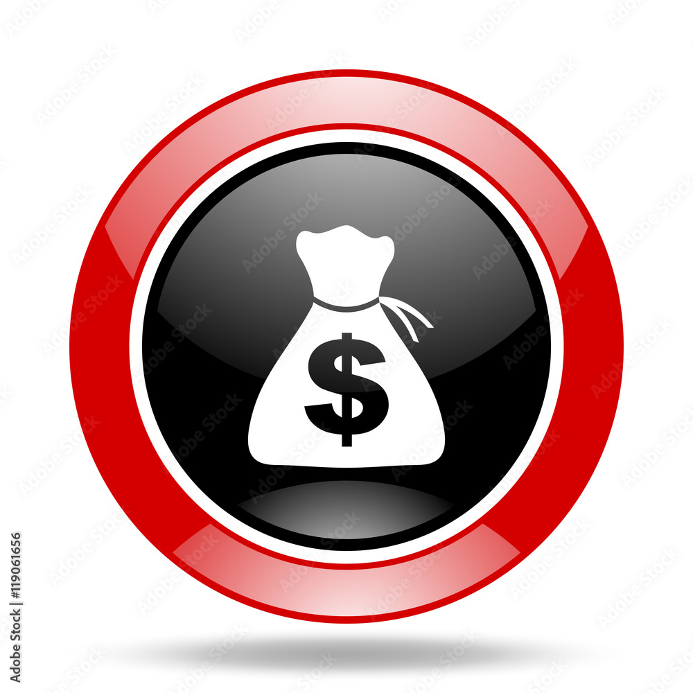 money red and black web glossy round icon Stock Illustration | Adobe Stock