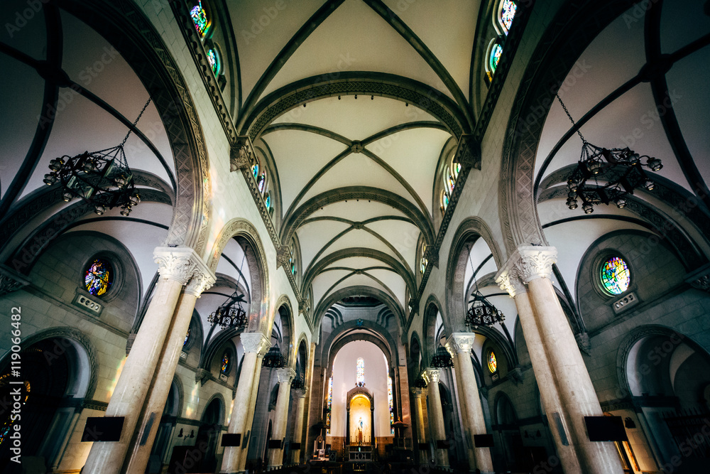 The interior of the Manila Cathedral, in Intramuros, Manila, The Stock ...