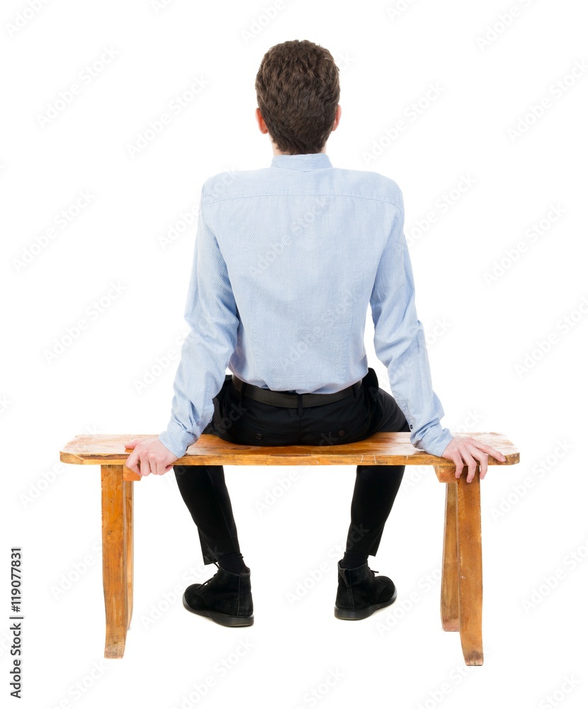 Sitting Person White Background