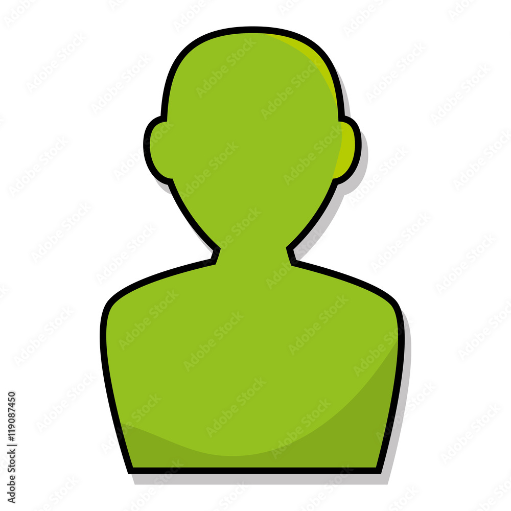 green avatar male user person face profile vector illustration Stock ...