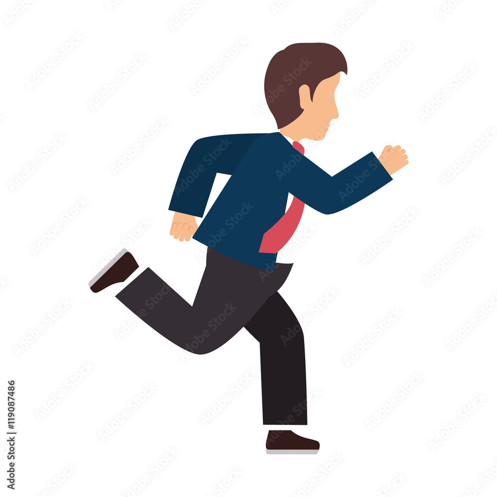 business man running wearing suit and tie cartoon vector illustration ...