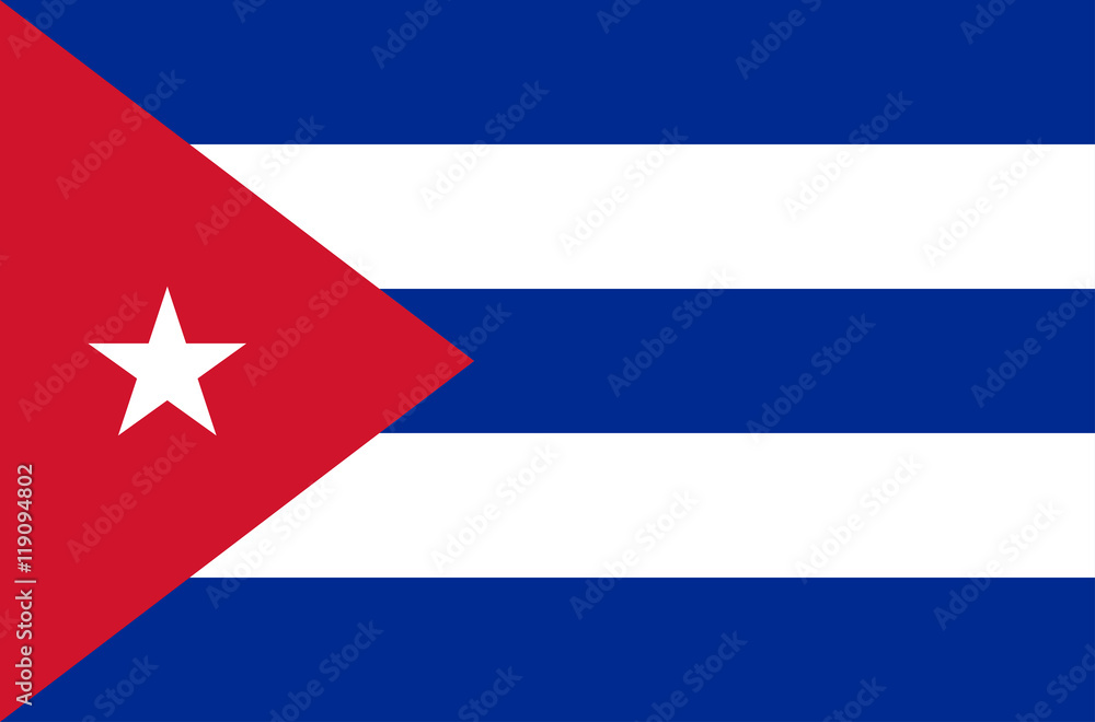 Vector flat style Republic of Cuba state flag. Official design of Cuba ...