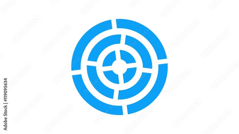 loading screen circular, blue on white background - 4k 30fps loop ...