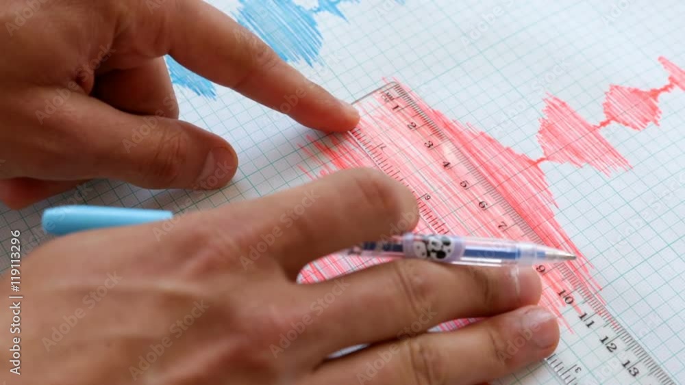 Seismological device for measuring earthquakes. Seismological activity ...