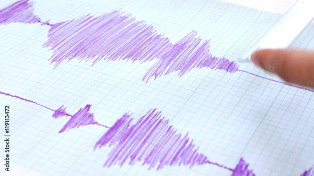 Seismological device for measuring earthquakes. Seismological activity ...