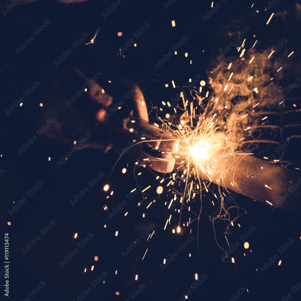 welding metal and sparks Stock Photo | Adobe Stock