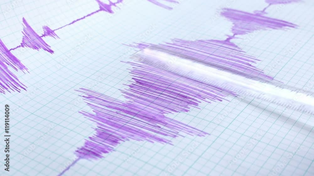 Seismological device for measuring earthquakes. Seismological activity ...