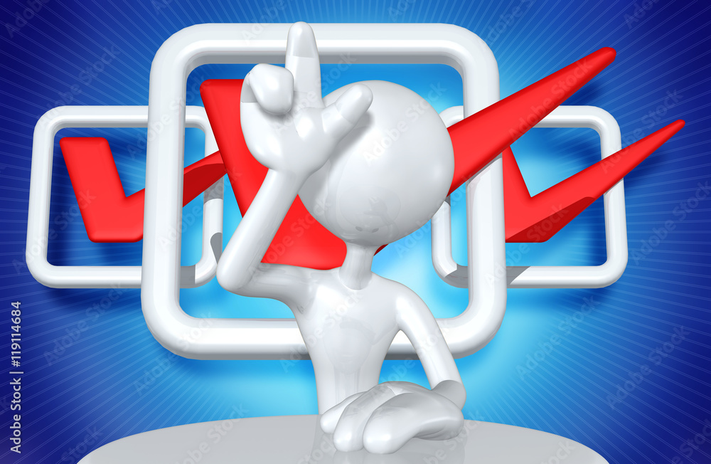 Character With Check Marks Stock Illustration | Adobe Stock