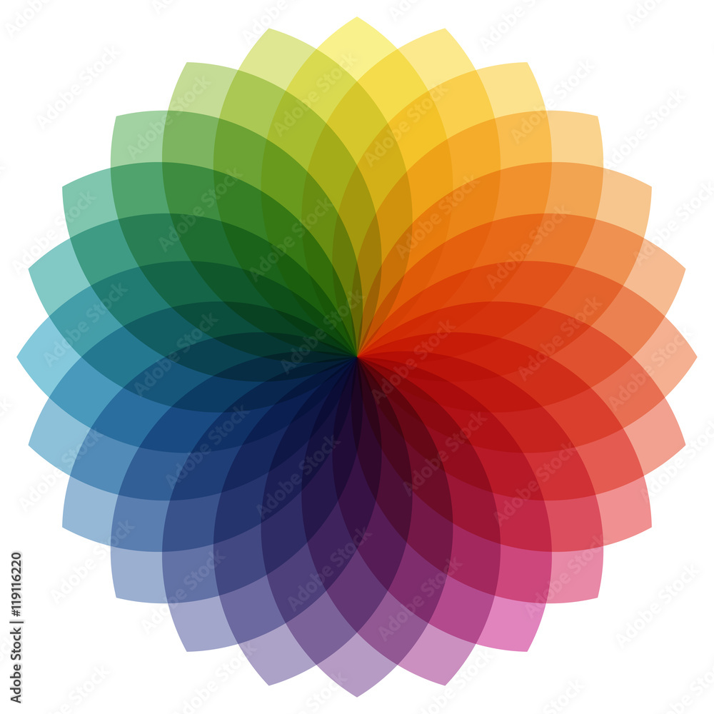color wheel with overlaying colors Stock Vector | Adobe Stock