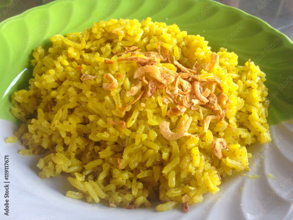 Muslim yellow rice, Thai Muslim food Stock Photo | Adobe Stock