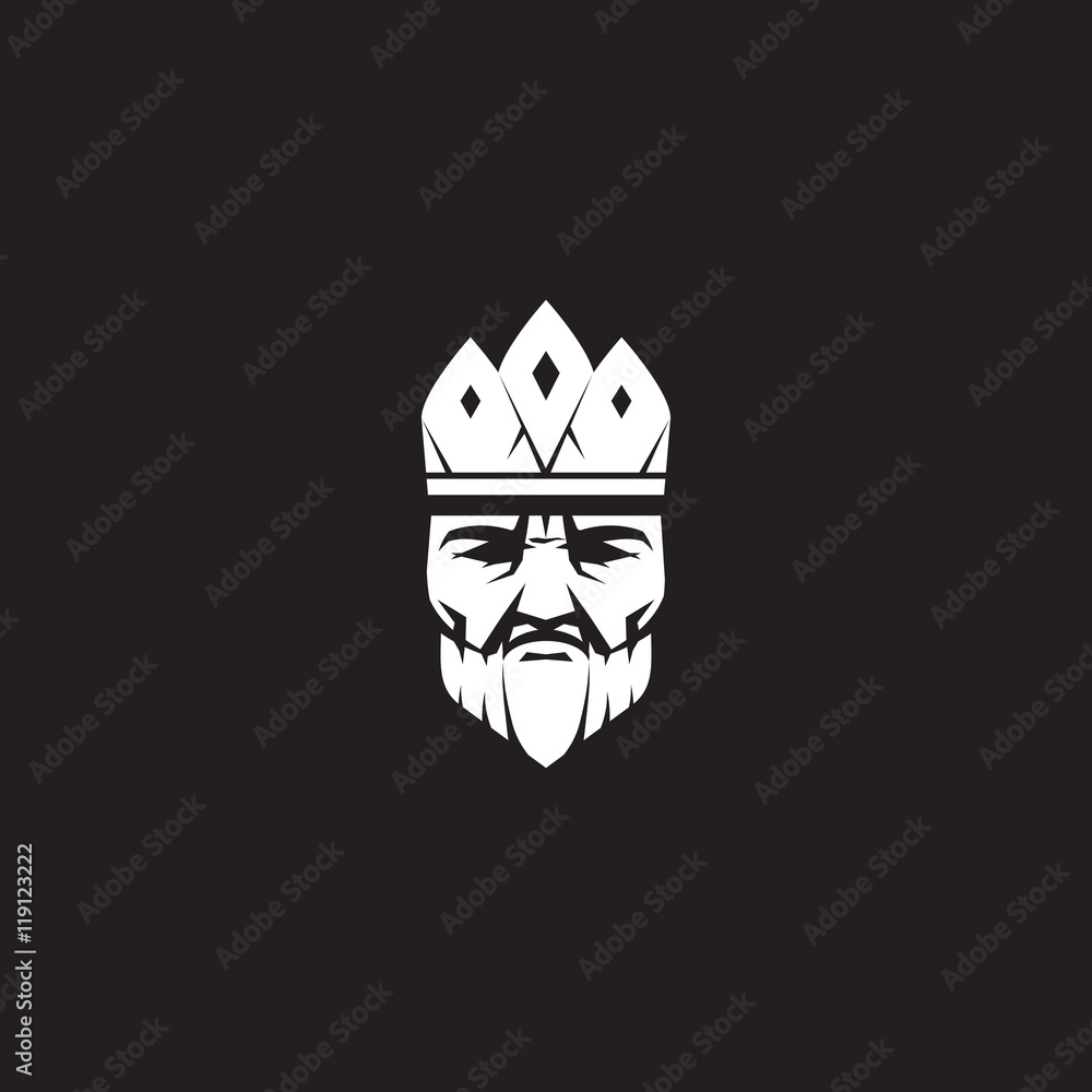 King logo. Royal logo. Luxury logo. King face logo. King and crown logo ...