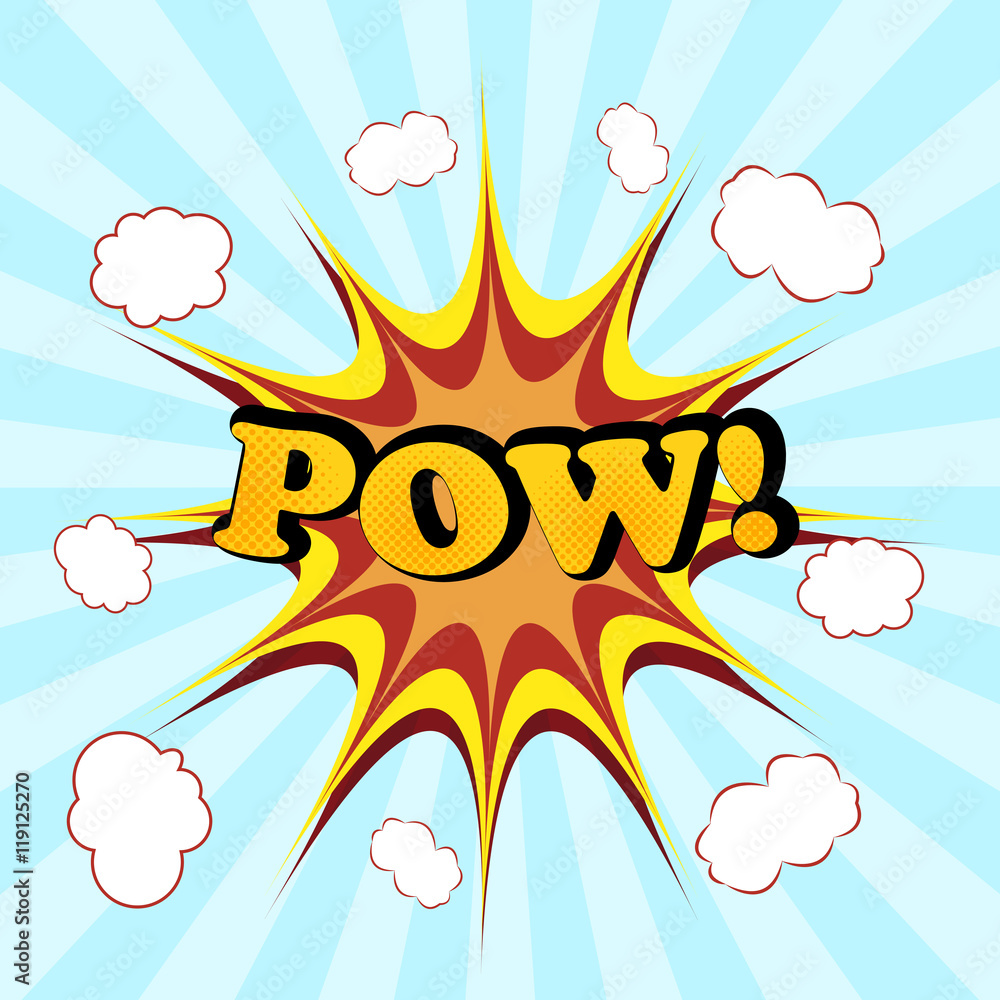 POW comic cartoon Stock Vector | Adobe Stock