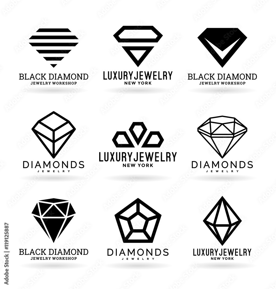Set of diamonds symbols and logo design elements (14) Stock Vector ...