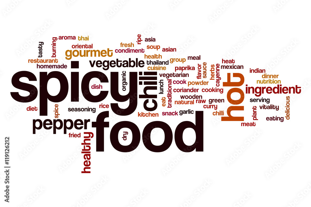 Spicy food word cloud Stock Illustration | Adobe Stock