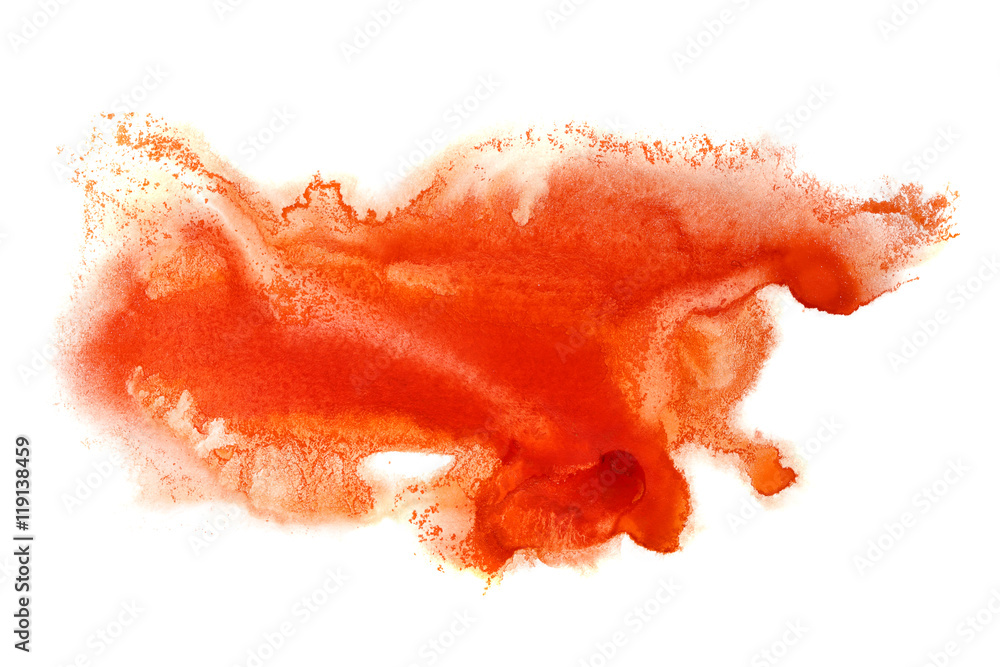 Red formless watercolor stain Stock Photo | Adobe Stock