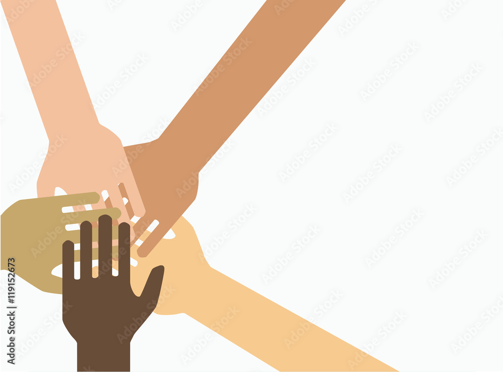 symbol of unity, teamwork - a lot of hands together. Stock Vector ...